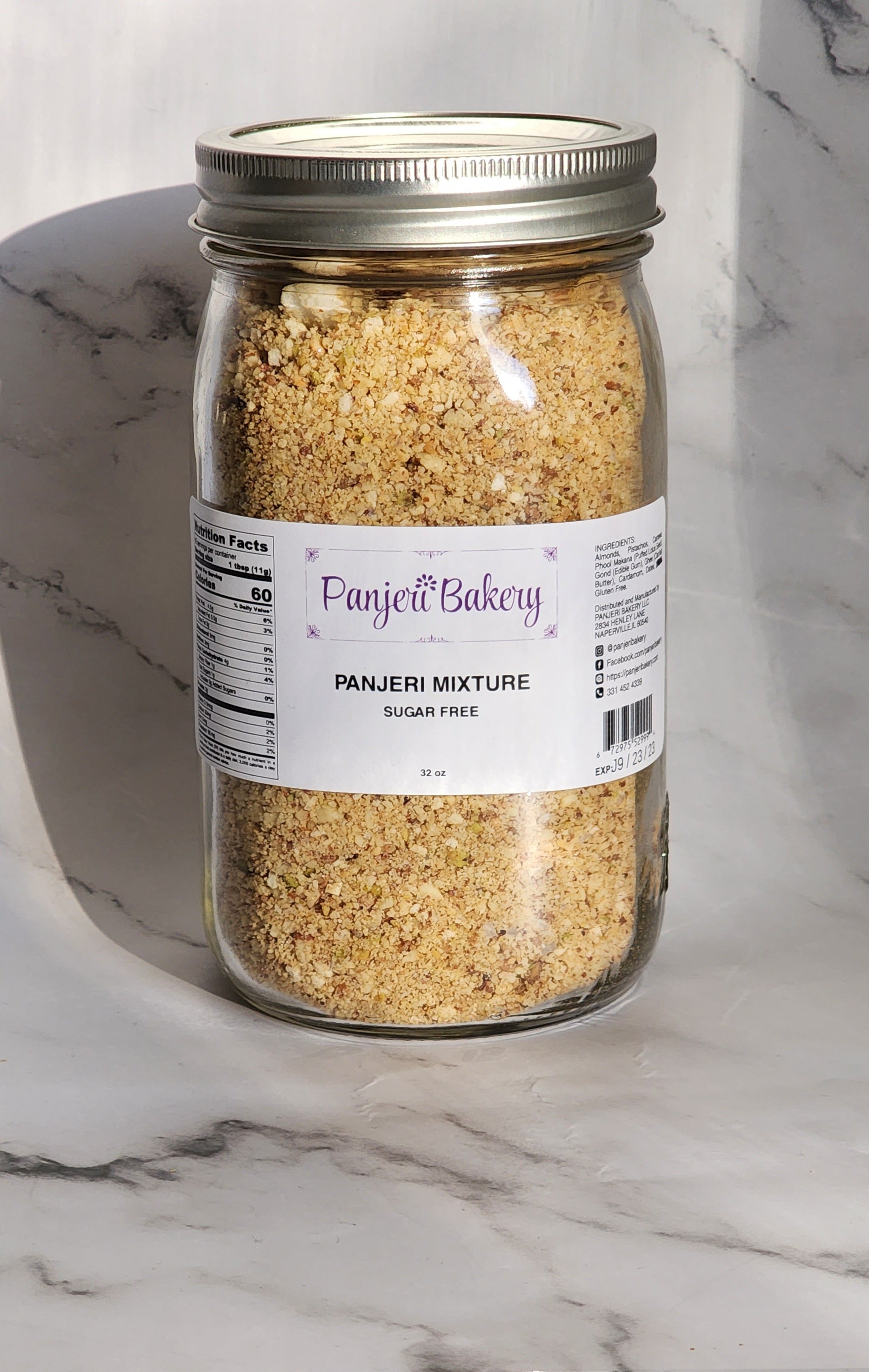 Jar of Panjeri Mixture (Sugar Free) in Glass Jar – Panjeribakery